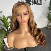 China Highlight Wavy 5x5 HD Lace Closure Glueless Wig Human Hair 300% Density 12A Grade for sale