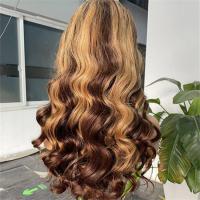 China Highlight Wavy 5x5 HD Lace Closure Glueless Wig Human Hair 300% Density 12A Grade for sale