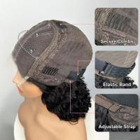 China Highlight Wavy 5x5 HD Lace Closure Glueless Wig Human Hair 300% Density 12A Grade for sale
