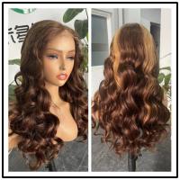 China 5x5 HD Lace Closure Wig Body Wave Honey Brown 12A Grade 300g 20inch for sale