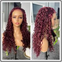 China Burgundy Pixie Curl 5x5 HD Lace Closure Wig 12A Virgin Human Hair 300g for sale