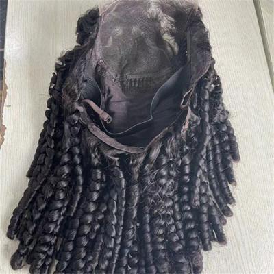 China Natural Color Glueless 5X5 Swiss HD Lace Wig Closure Funmi Curl Hair 300% Density 10-30 Inches for sale