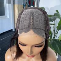 China Natural Color 4x1 Middle Part Bob Wig Kinky Straight 9A Indian Human Hair 150g-250g for sale