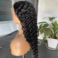 China 9A Indian Human Hair Deep Wave HD Lace Wig 13x6 210 Density 10-32 Inch for sale