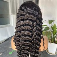 China 9A Indian Human Hair Deep Wave HD Lace Wig 13x6 210 Density 10-32 Inch for sale