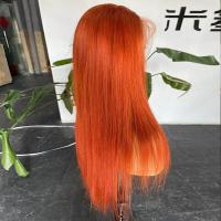 China Ginger Straight 13x4 Frontal Lace Wig Transparent 12A 300gram Customized for sale