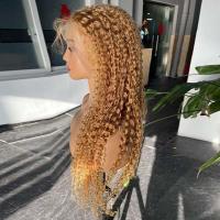 China Neobeauty 10A Brazilian Virgin Human Hair Lace Wig 27 Honey Blonde Kinky Curly 180% Density 8-40 Inch for sale