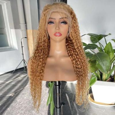 China Neobeauty 10A Brazilian Virgin Human Hair Lace Wig 27 Honey Blonde Kinky Curly 180% Density 8-40 Inch for sale