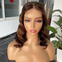 China 10A Brazilian Human Hair Lace Wig Wet Wavy Short Bob Closure Wig 150 Density 10-16 Inch for sale