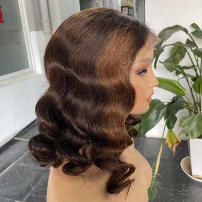 China 10A Brazilian Human Hair Lace Wig Wet Wavy Short Bob Closure Wig 150 Density 10-16 Inch for sale