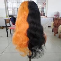 China Black Ginger Body Wave 13x4 Lace Front Human Hair Wig 10A Brazilian 200g 150 Density for sale
