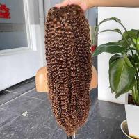 China Brazilian Jerry Curly 360 Lace Frontal Wig Human Hair 28 Inch #30 Color for sale