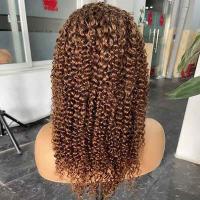 China Brazilian Jerry Curly 360 Lace Frontal Wig Human Hair 28 Inch #30 Color for sale