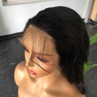 China 12A Super Double Drawn Cuticle Aligned 13x6 HD Lace Wig Human Hair Deep Wave 300g for sale