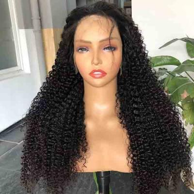 China Swiss HD Lace Glueless Jerry Curly 13x6 Deep Wave Frontal Wig 300% Density 12A Virgin Hair for sale