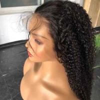 China Swiss HD Lace Glueless Jerry Curly 13x6 Deep Wave Frontal Wig 300% Density 12A Virgin Hair for sale