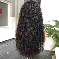China Swiss HD Lace Glueless Jerry Curly 13x6 Deep Wave Frontal Wig 300% Density 12A Virgin Hair for sale