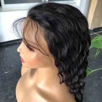 China Bulk 13x6 HD Lace Wig Double Drawn Loose Deep Wave Human Hair 300g 12A for sale