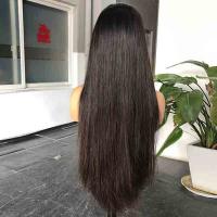 China 12A Virgin Human Hair 300 Density HD Swiss Lace Front Wig Straight 10-30 Inches for sale