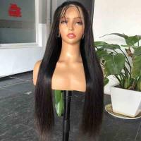 China 12A Virgin Human Hair 300 Density HD Swiss Lace Front Wig Straight 10-30 Inches for sale