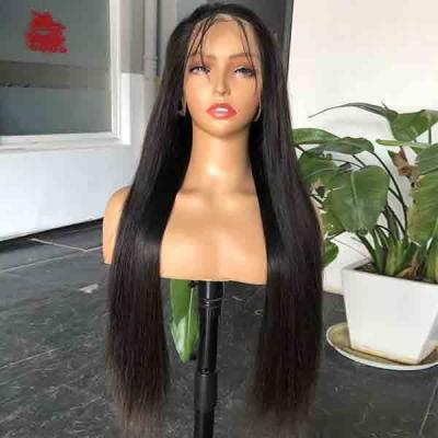 China 12A Virgin Human Hair 300 Density HD Swiss Lace Front Wig Straight 10-30 Inches for sale