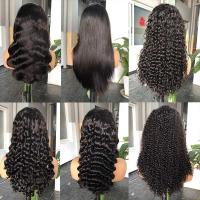 China Double Drawn HD Lace Wig 13x6 Swiss Lace Frontal Curly and Wavy 12A Virgin Hair 300g for sale