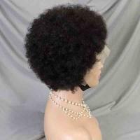 China 13x4 Full Lace Frontal Human Hair Bob Wig Afro Kinky Bulk Curly Natural 8 Inch for sale