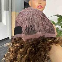 China OEM Glueless Short Human Hair Wigs Bang Bob Highlight Water Wave 12 Inches 180g for sale