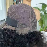 China 9A Grade Indian Human Hair Bob Wig Kinky Straight 12 Inches 180g with Bangs for sale