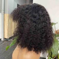 China 9A Grade Indian Human Hair Bob Wig Kinky Straight 12 Inches 180g with Bangs for sale