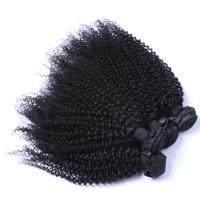 China 10A Peruvian Kinky Curly Human Hair Bundles 10 Inch Double Weft Weaves 1 3 4 Pcs for sale