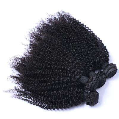 China 10A Peruvian Kinky Curly Human Hair Bundles 10 Inch Double Weft Weaves 1 3 4 Pcs for sale
