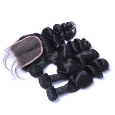 China 10A Brazilian Raw Human Hair Loose Wave Bundles 100g Unprocessed Virgin Hair Weave 10-28 Inches for sale