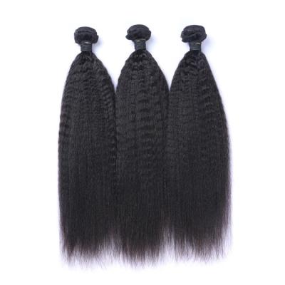 China Malaysian Yaki 26 Inch Raw Hair Bundles Kinky Straight 12A Grade Human Hair Weave 100g for sale