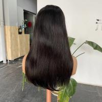 China Straight Front HD Lace Glueless Wig Pre Cut Human Hair 10A 200g 20inch Ready To Go for sale