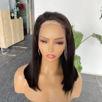China Short Transparent Glueless Full HD Lace Bob Wig 13x4 Frontal Human Hair 10A 150g for sale