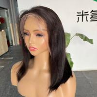 China Short Transparent Glueless Full HD Lace Bob Wig 13x4 Frontal Human Hair 10A 150g for sale