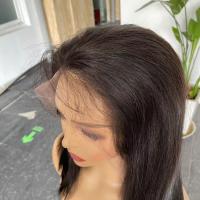 China Peruvian Bob HD Lace Wig Human Hair Transparent Glueless 13x4 Lace Frontal Short Bob 10A 150g for sale