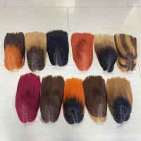 China 12 Inch Highlight Honey Blonde Human Hair Lace Wig 2x6 Pre Plucked Ombre Straight Bob 180 Transparent for sale