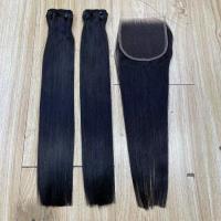 China 12A Super Double Drawn Virgin Indian Bone Straight Hair Weave Bundles 100g 10-30 Inches Wholesale for sale