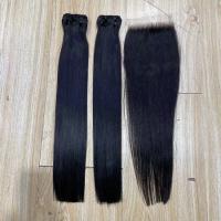 China 12A Super Double Drawn Virgin Indian Bone Straight Hair Weave Bundles 100g 10-30 Inches Wholesale for sale