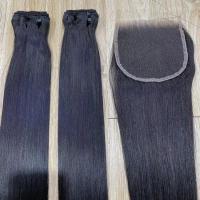 China 12A Super Double Drawn Virgin Indian Bone Straight Hair Weave Bundles 100g 10-30 Inches Wholesale for sale