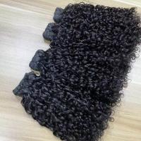 China 12A 10A Double Drawn Virgin Cuticle Aligned Pissy Curl Human Hair Bundles 100g Egg Curly for sale