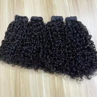 China 12A 10A Double Drawn Virgin Cuticle Aligned Pissy Curl Human Hair Bundles 100g Egg Curly for sale