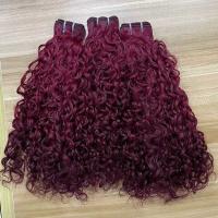 China Burgundy Brazilian Virgin Pissy Curls Hair Extension 12A Super Double Drawn 100g 10-30inch for sale