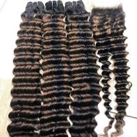 China Nigerian 12A Grade Cuticle Aligned Mink Unprocessed Pixie Curl Vietnam Double Drawn Raw Virgin Hair Highlight Deep Wave for sale