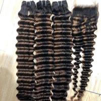 China Nigerian 12A Grade Cuticle Aligned Mink Unprocessed Pixie Curl Vietnam Double Drawn Raw Virgin Hair Highlight Deep Wave for sale