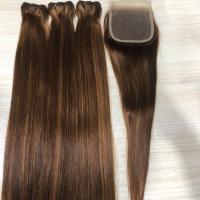 China Wholesale 12A Vietnamese Bone Straight Hair Bundles with Closure 100g 10-22inch for sale