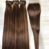 China Wholesale 12A Vietnamese Bone Straight Hair Bundles with Closure 100g 10-22inch for sale