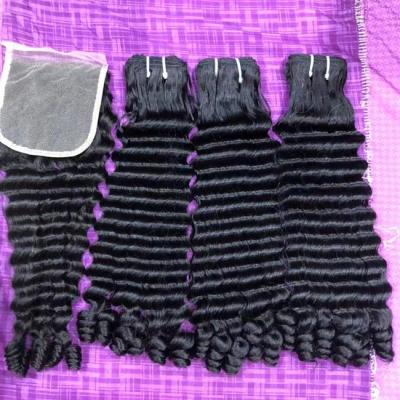 China 12A Brazilian Human Hair Weave Funmi Bouncy Curls Double Drawn 100g 10-22inch for sale